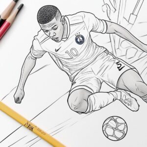 Kylian Mbappe Coloring Pages : Free Printable Sheets for Kids ...
